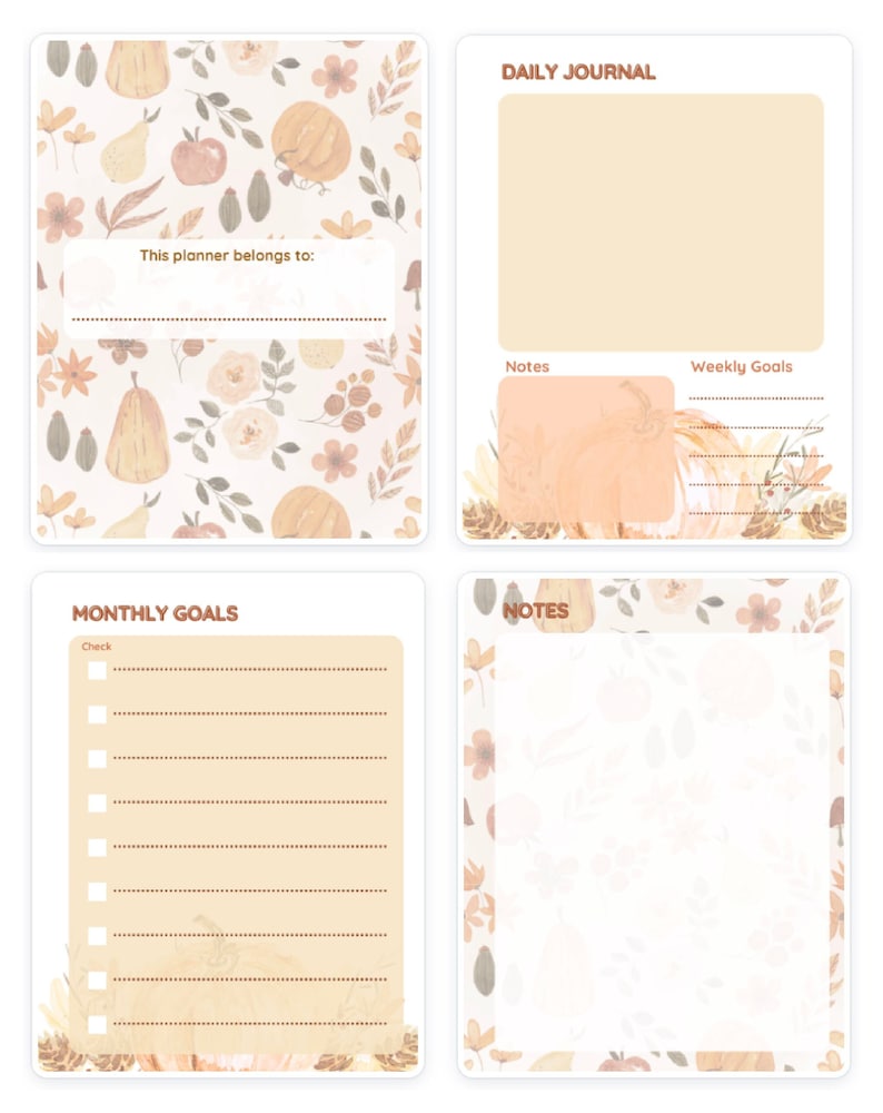 Planner Template Autumn - Etsy