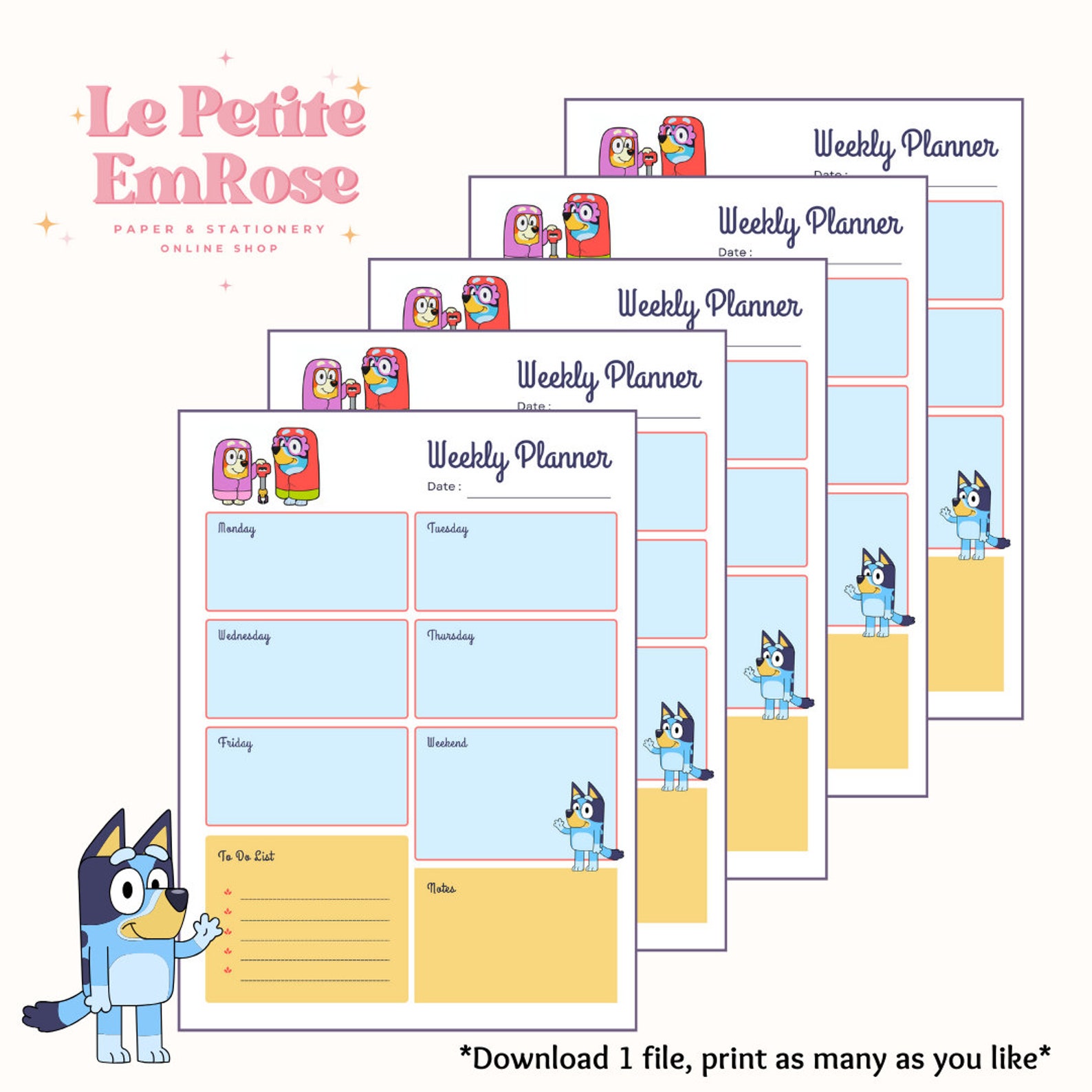 Bluey Printable Planner - Etsy