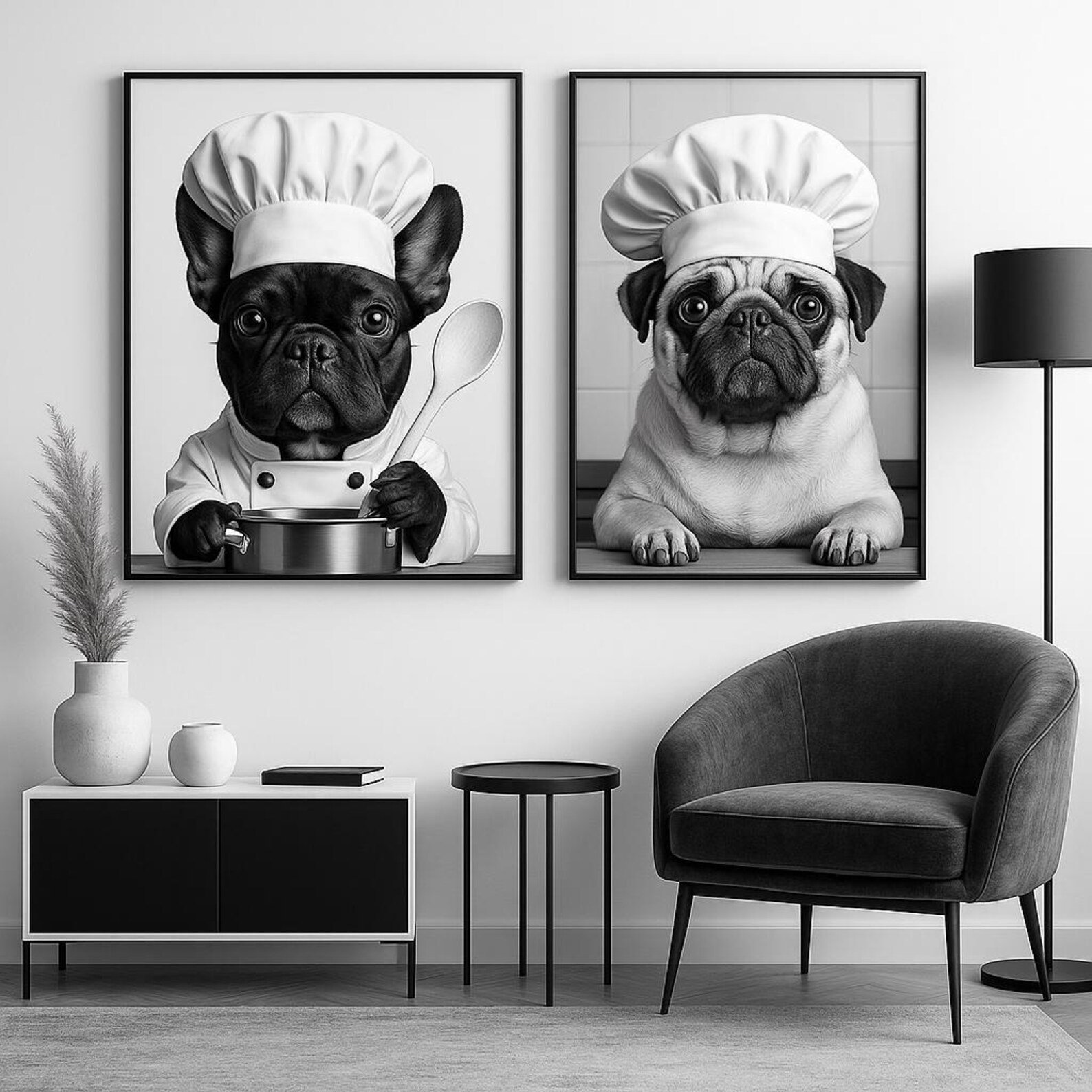 Custom Pet Portrait From Photo, Personalized Dog Wall Art, Dog Cafe ...