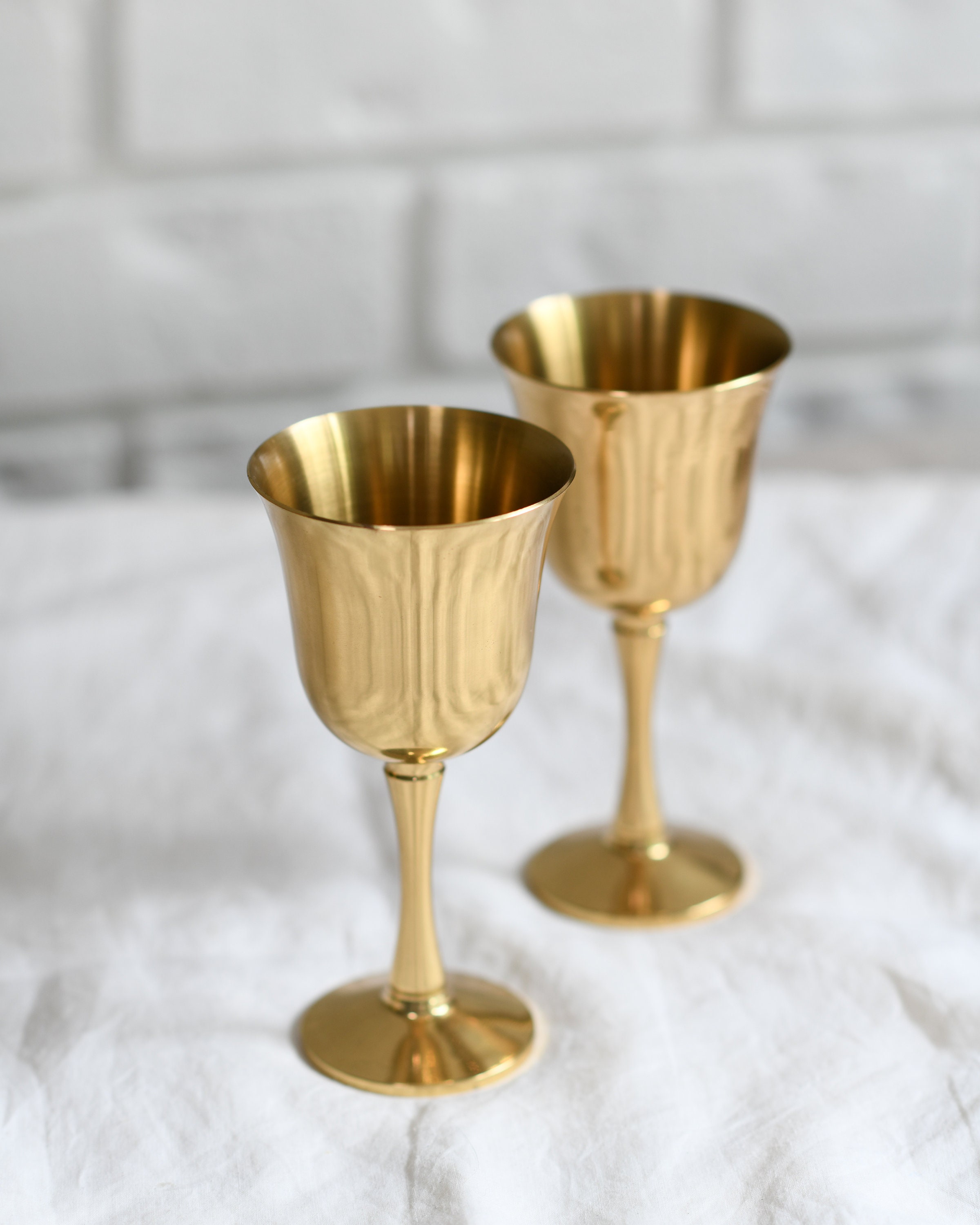 Vintage Brass Goblets by Genin-trudeau Made in Canada Brass Wine Cups ...