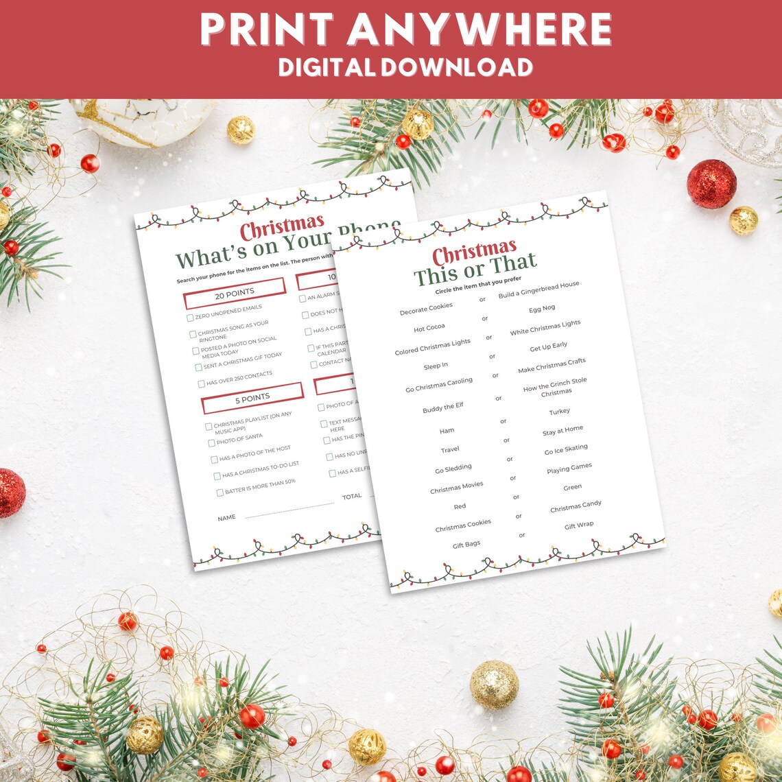 Printable Christmas Party Games Bundle 10 Printable Games Party Games ...