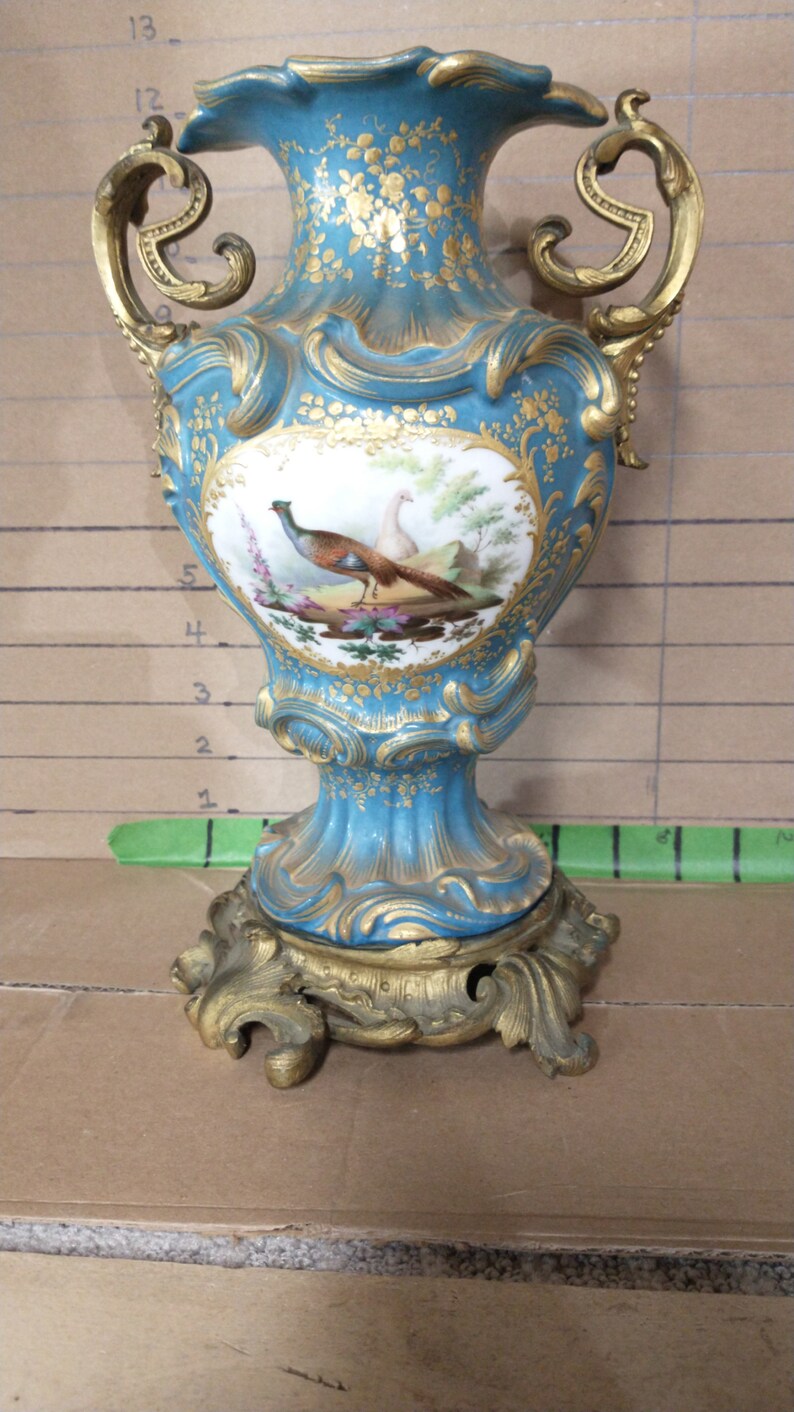 2nd Qtr 19th Century Sevres Style Paris Porcelain Vase, W/ Hand Painted ...