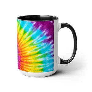 Tie Dye Multi Color Stripe Retro Ceramic Mug 15oz Popular Best Seller ...
