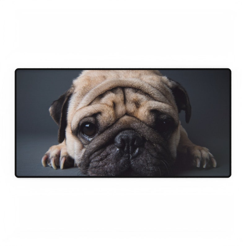 Cute Close up Pug Desk Mat Cute Puppy Dog Office Pad Adorable Pug Mouse ...