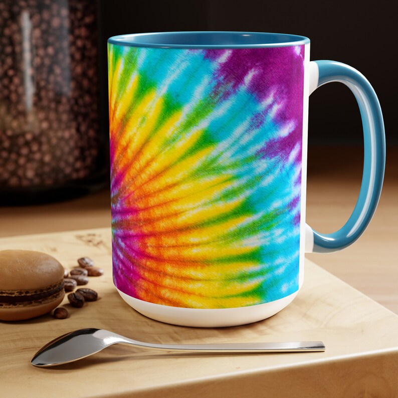 Tie Dye Multi Color Stripe Retro Ceramic Mug 15oz Popular Best Seller ...