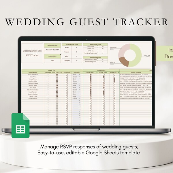Rsvp Spreadsheet - Etsy