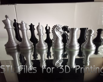 3D Printable Chess Set STL Download File Stl Pack Chess Pieces Toys 3D ...