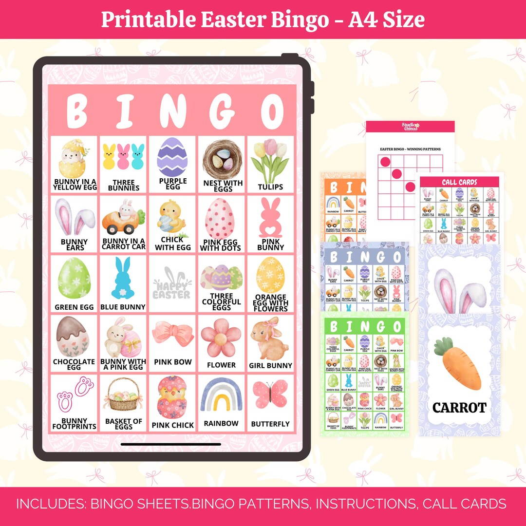 Easter Bingo Printable - A4 Bingo Game for Kids & Family | Instant ...