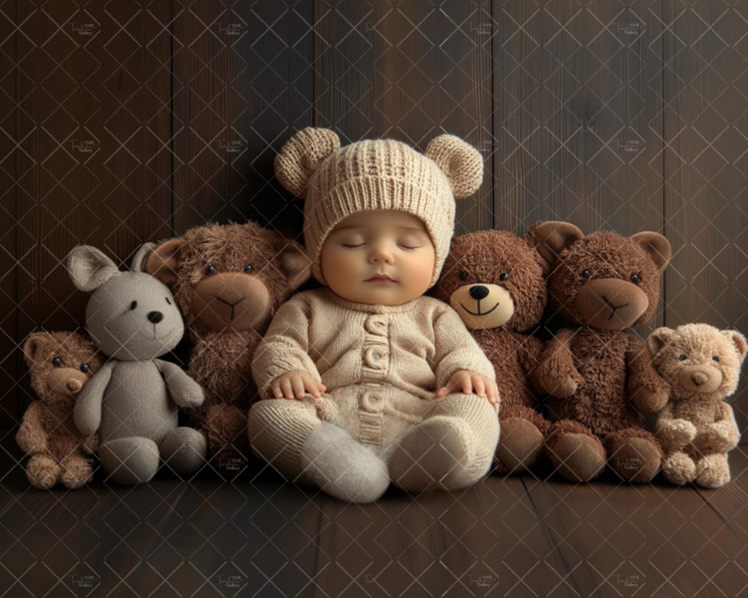 Add Face Poppet Prop, Teddy Newborn Digital Backdrop, Photography Face ...