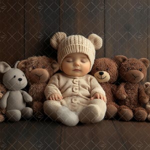 Add Face Poppet Prop, Teddy Newborn Digital Backdrop, Photography Face ...