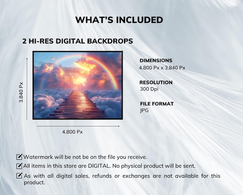 2 Rainbow Bridge Digital Backdrop, Way to Heaven Photography, Girls and ...