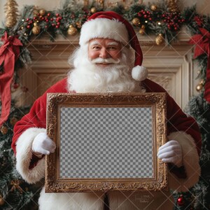 Santa Photo Frame Digital Backdrop, Santa Holding an 'insert-your-own ...