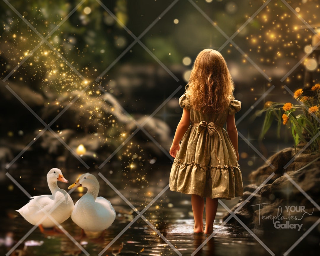 Spring Ducklings Stream Digital Backdrop, Creek, Easter, Blooms, Field ...