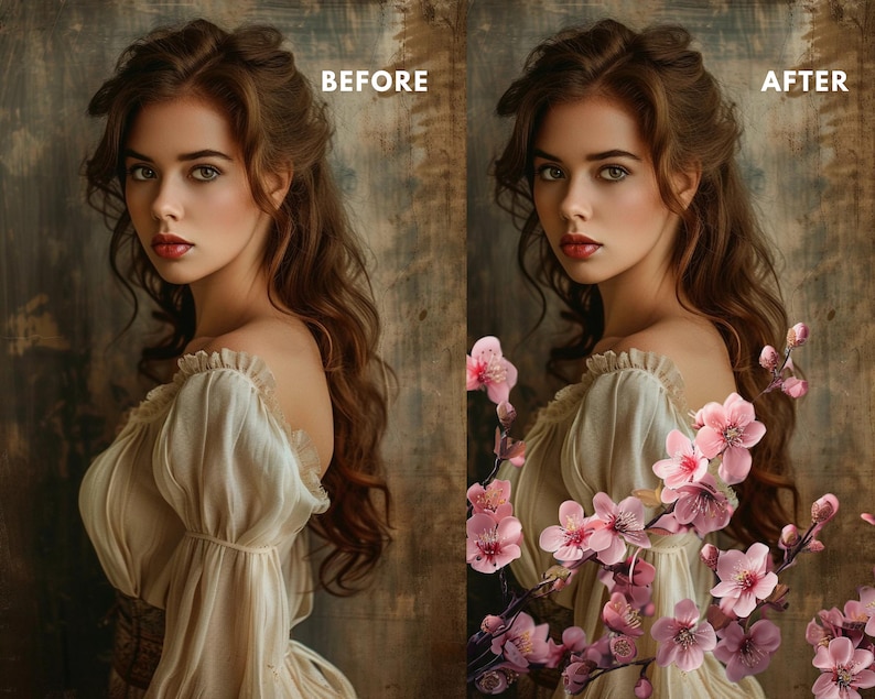 13 Flower Digital Overlays, Overlay Photoshop Composite, Spring Photo ...