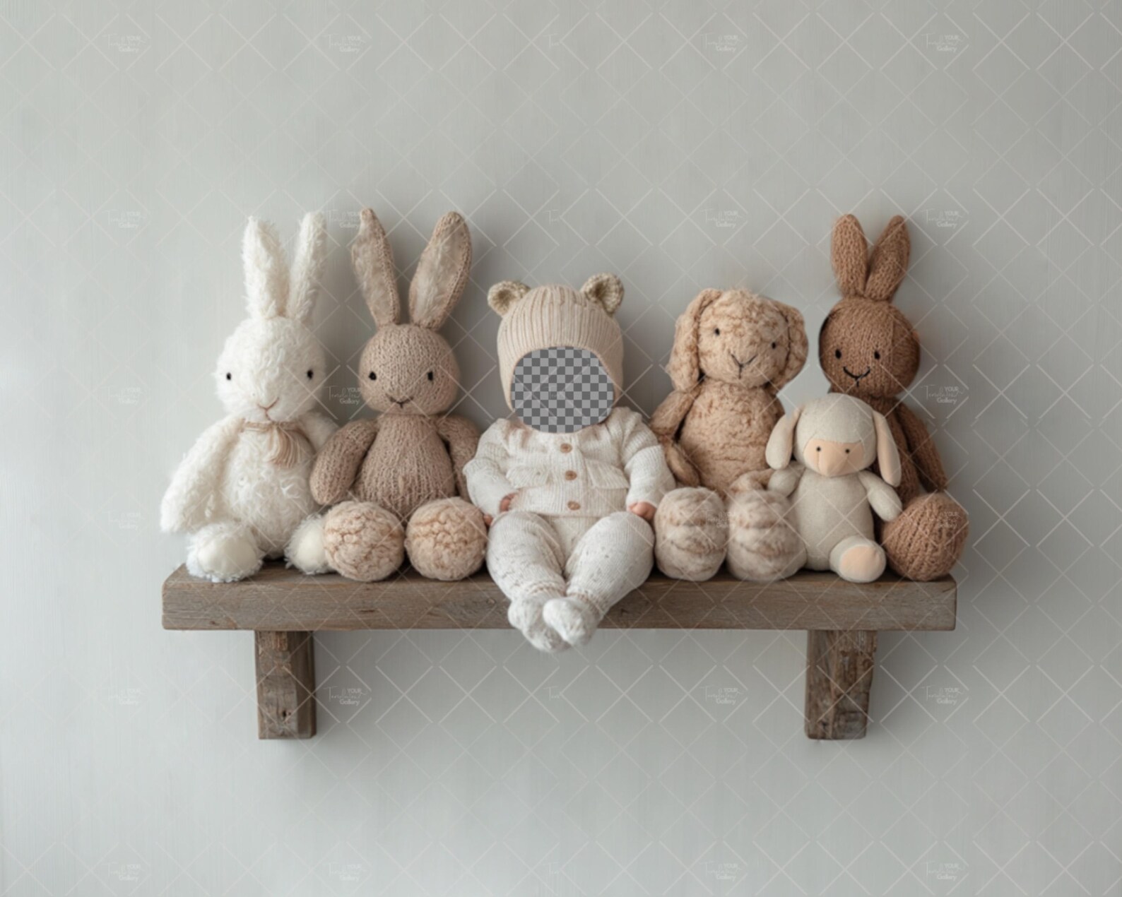 Add Face Poppet Prop, Teddy Newborn Digital Backdrop, Photography Face ...