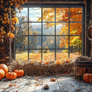 5 Autumn Digital Backdrop Bundle, Fall Digital Background for ...