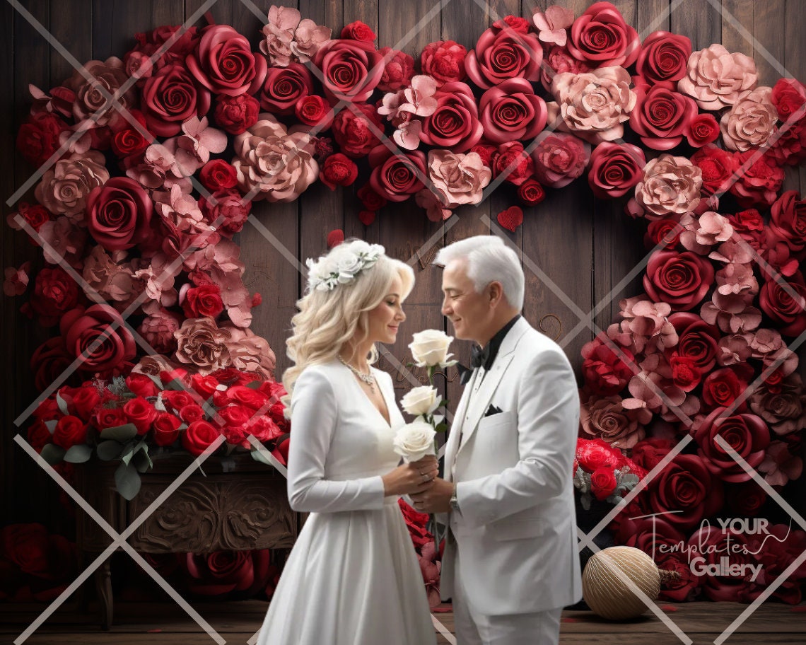 Rustic Valentines Day Backdrops, Red and Wood Photoshop Overlay Love ...