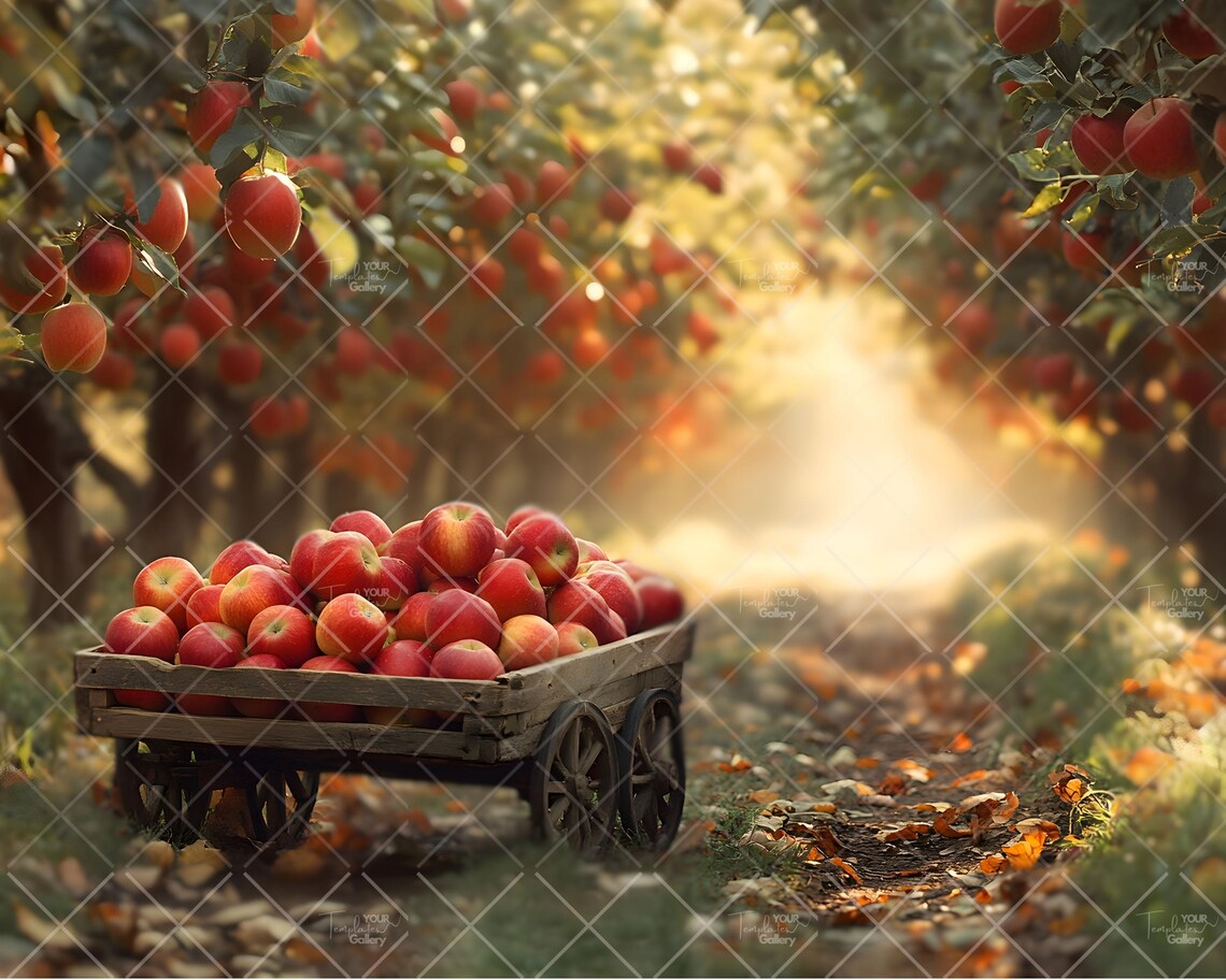 Fall Digital Backdrop Photography, Apple Orchard Digital Background ...
