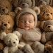 Teddy Newborn Digital Backdrop, Add Face Poppet Prop, Photography Face ...