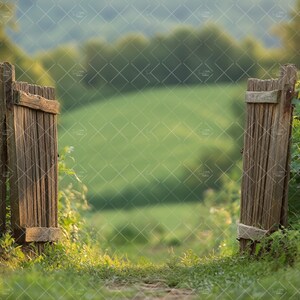 Wooden Gate in Woods Digital Background, Spring Summer Portrait ...