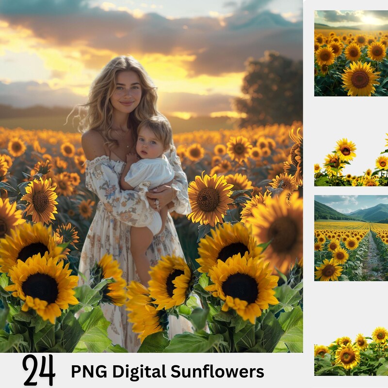 Sunflower Overlay Photoshop - Etsy