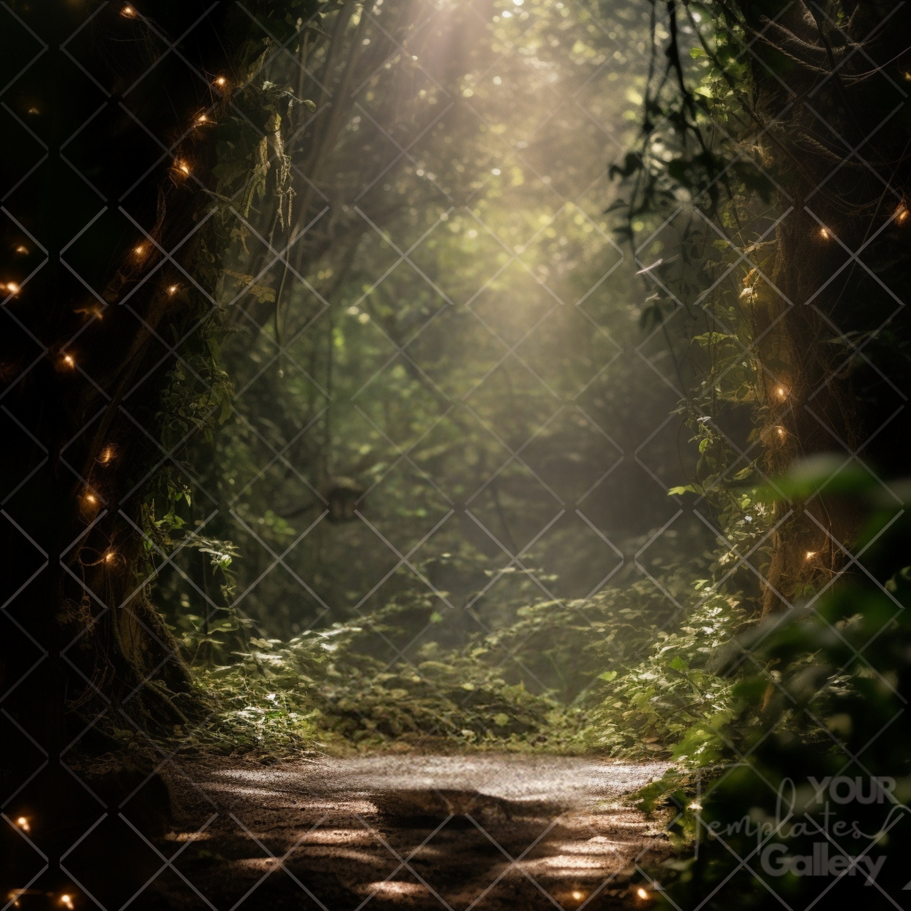 4 Beautiful Green Forest Path Digital Background, Summer Forest Digital ...