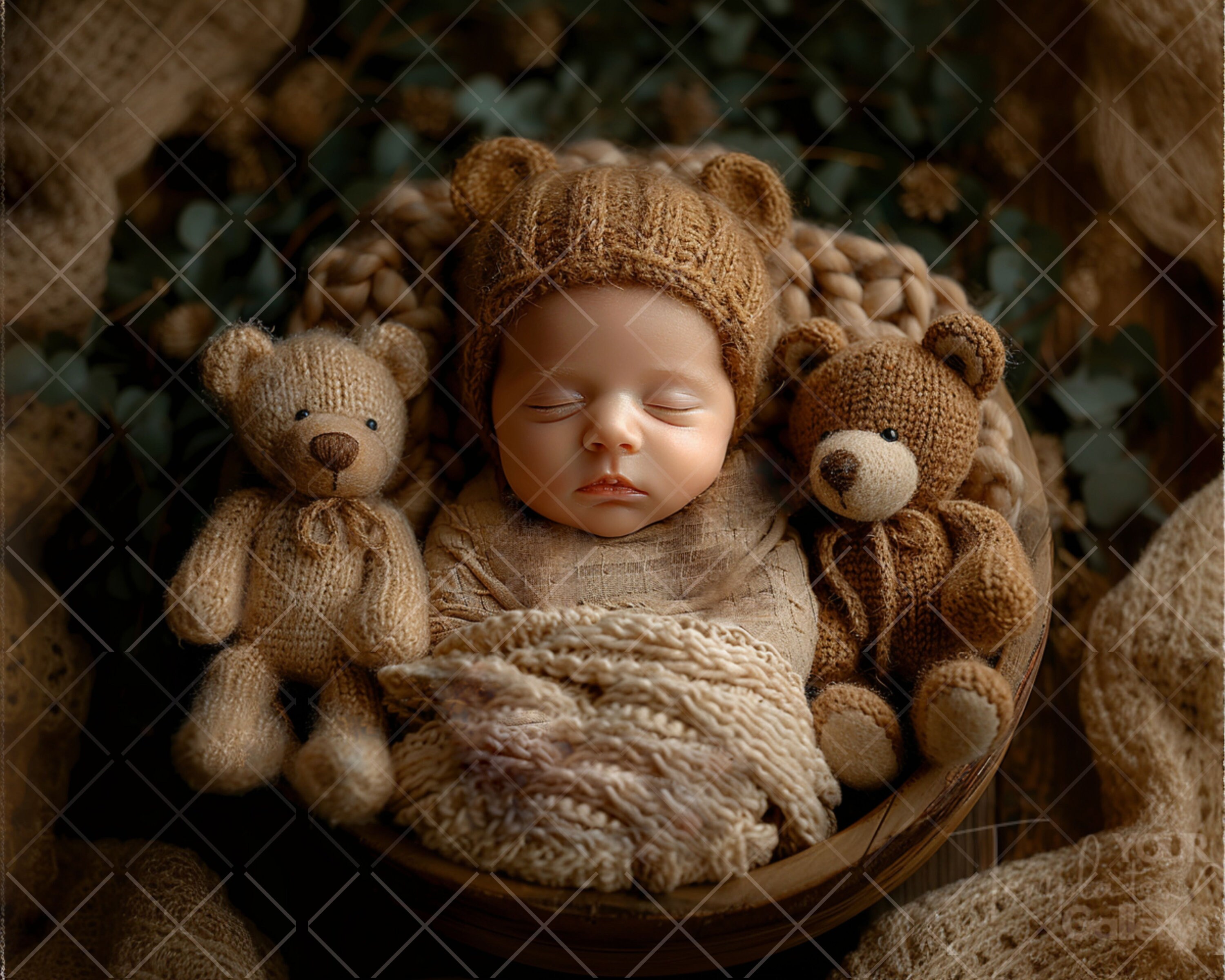 Teddy Newborn Digital Backdrop, Add Face Poppet Prop, PNG, Add Face ...