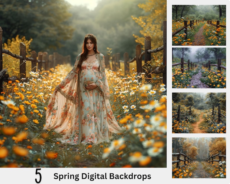 5 Spring Digital Backdrops, Easter Digital Background Photography ...