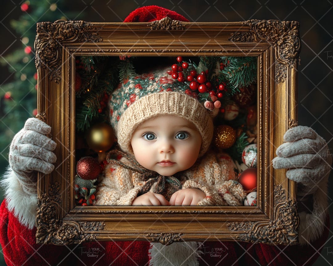 Santa Holding a Frame Photography,'insert-your-own-image' Digital ...