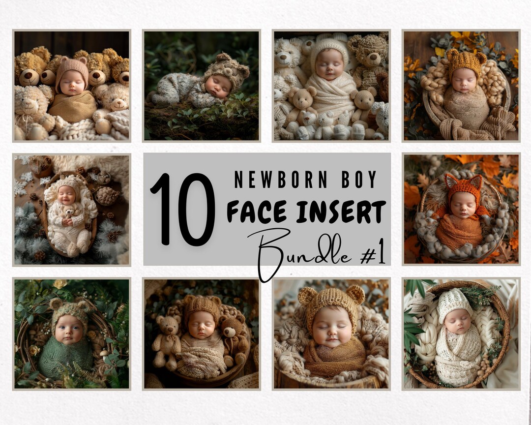 10 Newborn Boy Digital Backdrops, Insert Baby Background, Add Face ...
