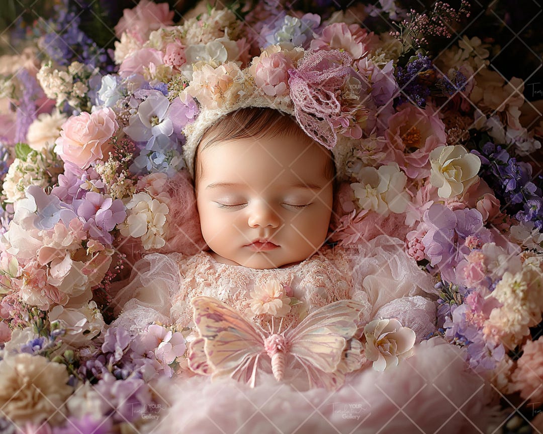 Newborn Digital Add Face, Backdrop Photography, Background for Girl ...