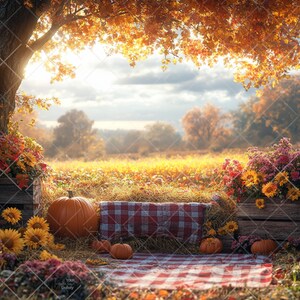 5 Autumn Digital Background Bundle, Fall Digital Backdrop for ...