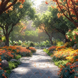 5 Serene Outdoor Digital Backdrop, Floral Photoshop Composite, Nature ...