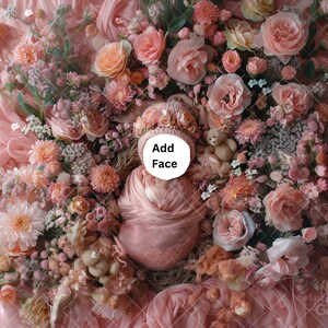 Face Insert Baby Digital Background, PNG Newborn Photography, Add Face ...