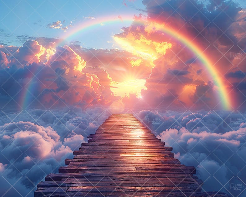 2 Rainbow Bridge Digital Backdrop, Way to Heaven Photography, Girls and ...