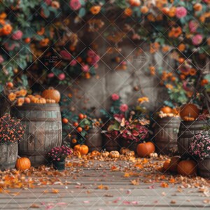 Fall Digital Background Composite, Fall Photoshop Overlay, Pumpkin ...