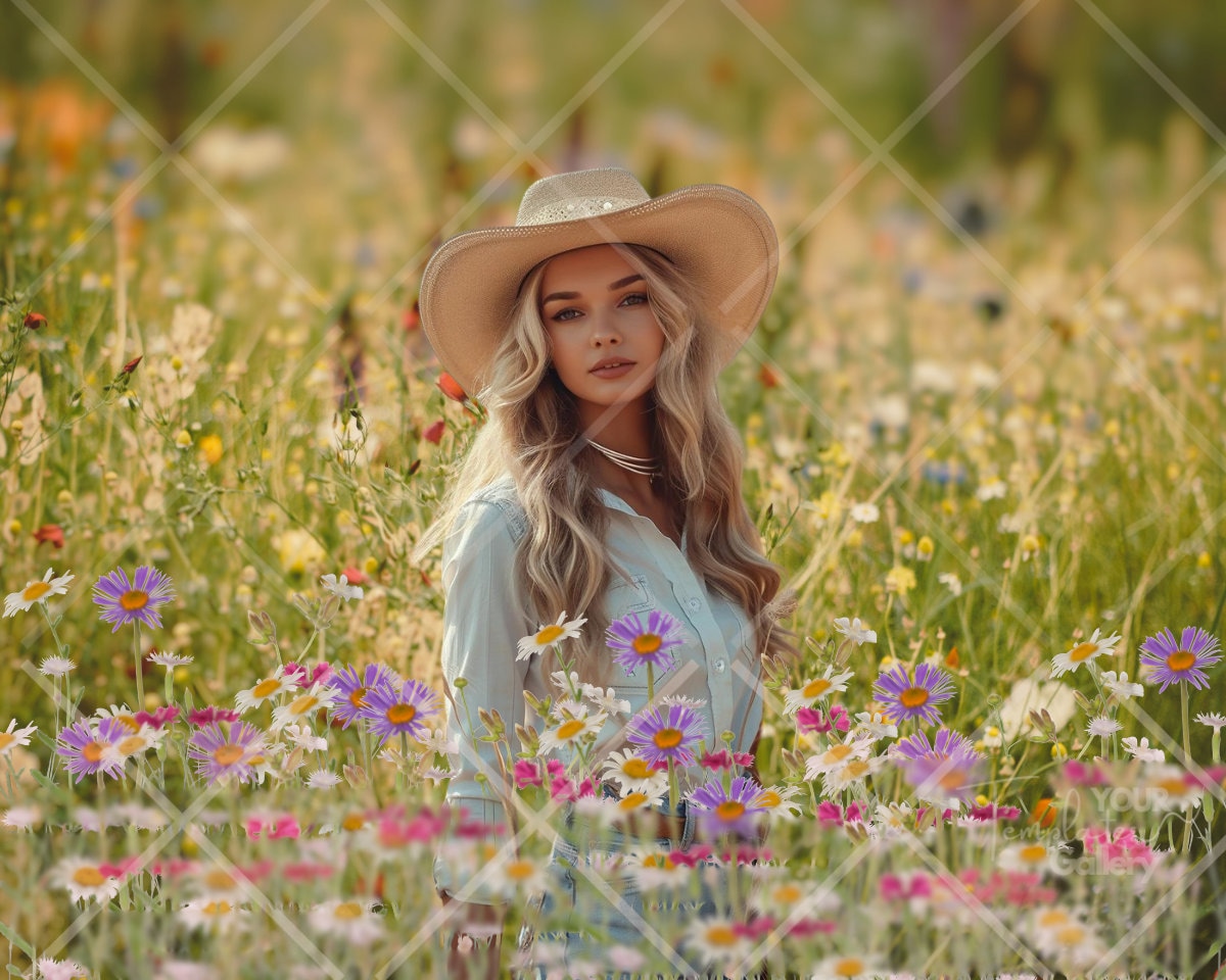 Wildflower Field Background, Digital Backdrop Photography, Portrait ...