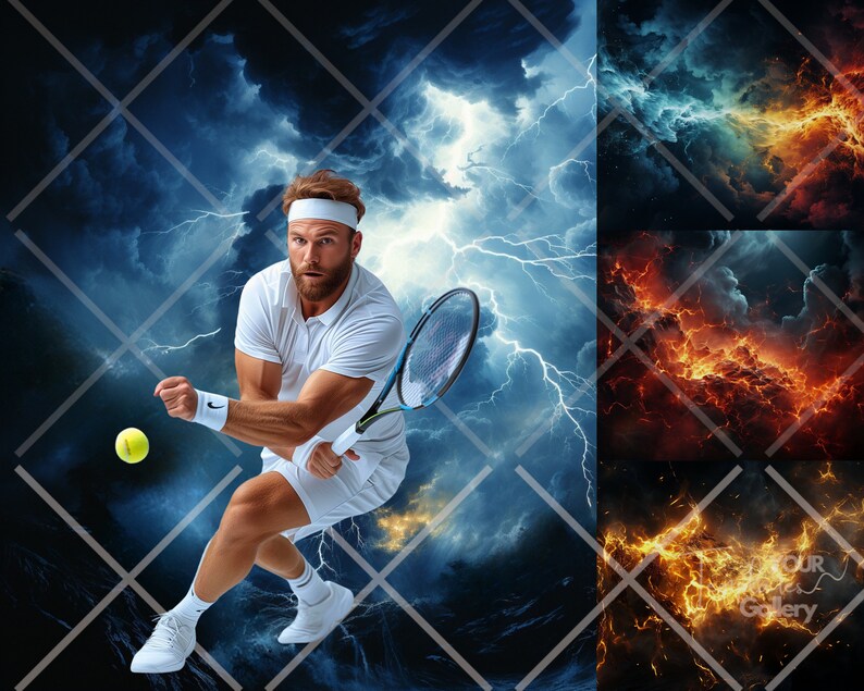 30 Lightning Digital Backdrops, Perfect as Sports Background for ...