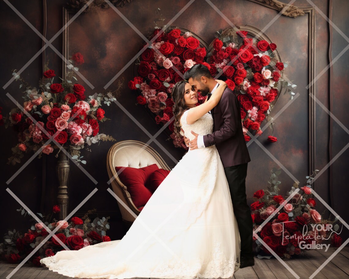 Rustic Valentines Day Backdrops, Red and Wood Photoshop Overlay Love ...