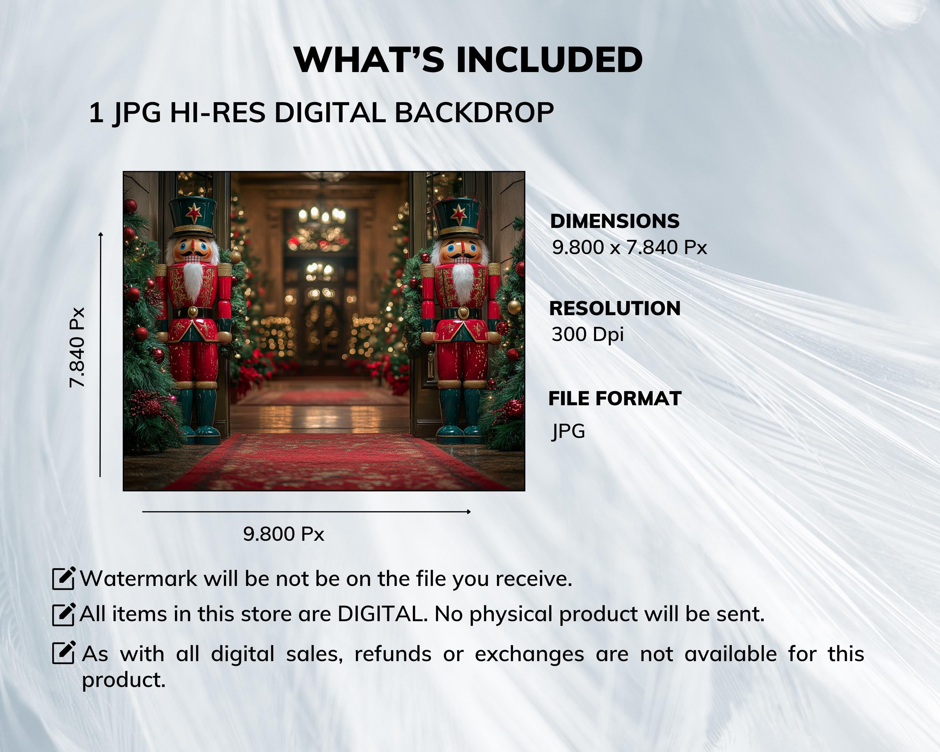 Nutcracker Christmas Digital Backdrop: Elegant Holiday Photography (9. ...