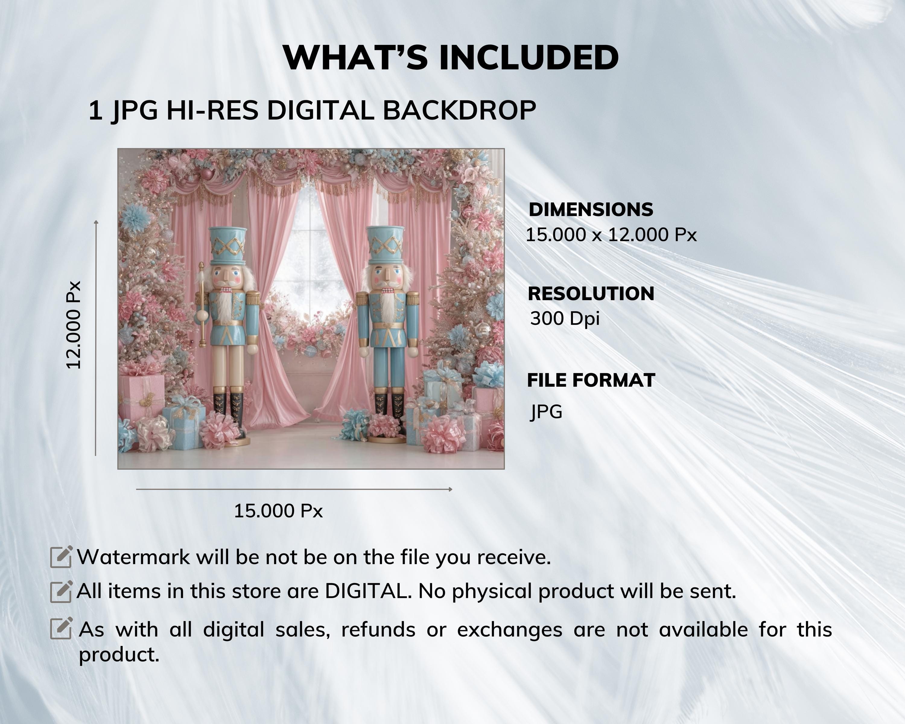 Pink Nutcracker Christmas Backdrop | Winter Wonderland Photo Background ...