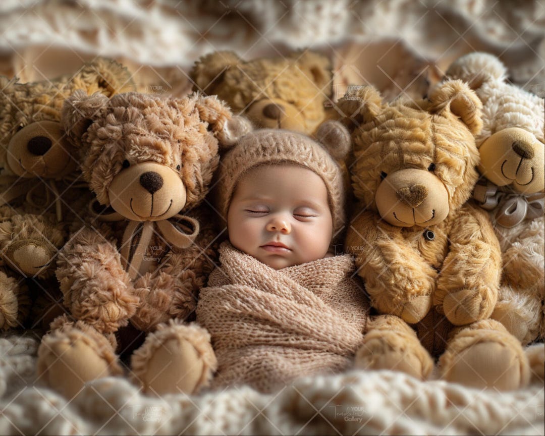 Add Face Poppet Prop, Teddy Newborn Digital Backdrop, Photography Face ...