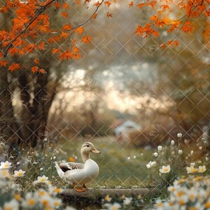 Spring Digital Backdrop Composite, Duck Pond With Flowers, Nature ...