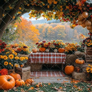 5 Autumn Digital Background Bundle, Fall Digital Backdrop for ...