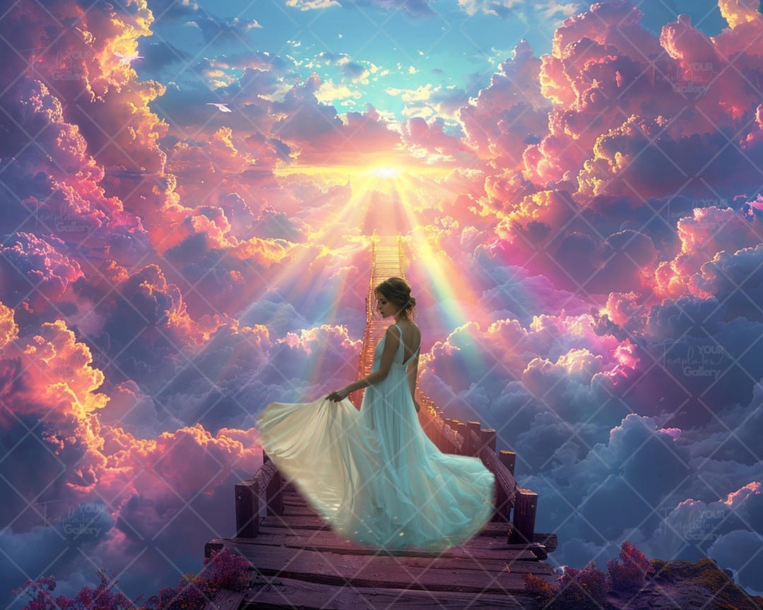 2 Rainbow Bridge Digital Backdrop, Way to Heaven Photography, Girls and ...