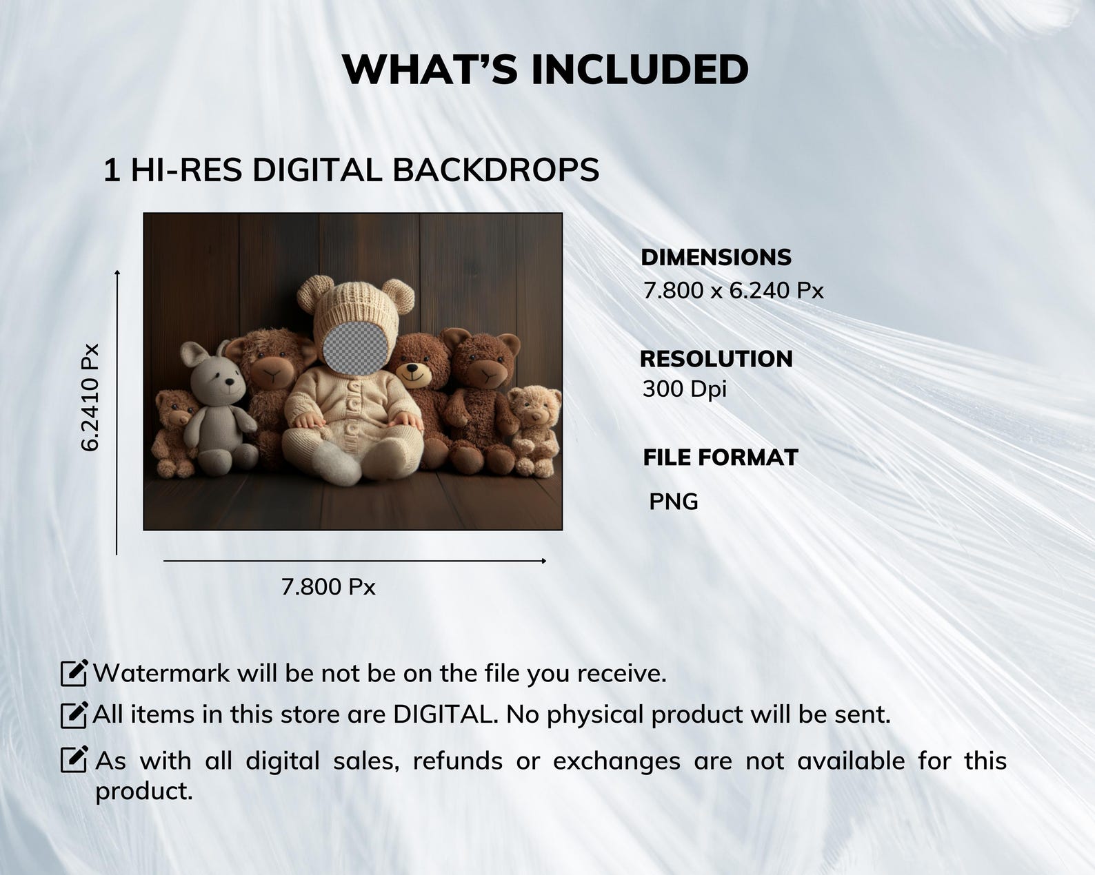 Add Face Poppet Prop, Teddy Newborn Digital Backdrop, Photography Face ...