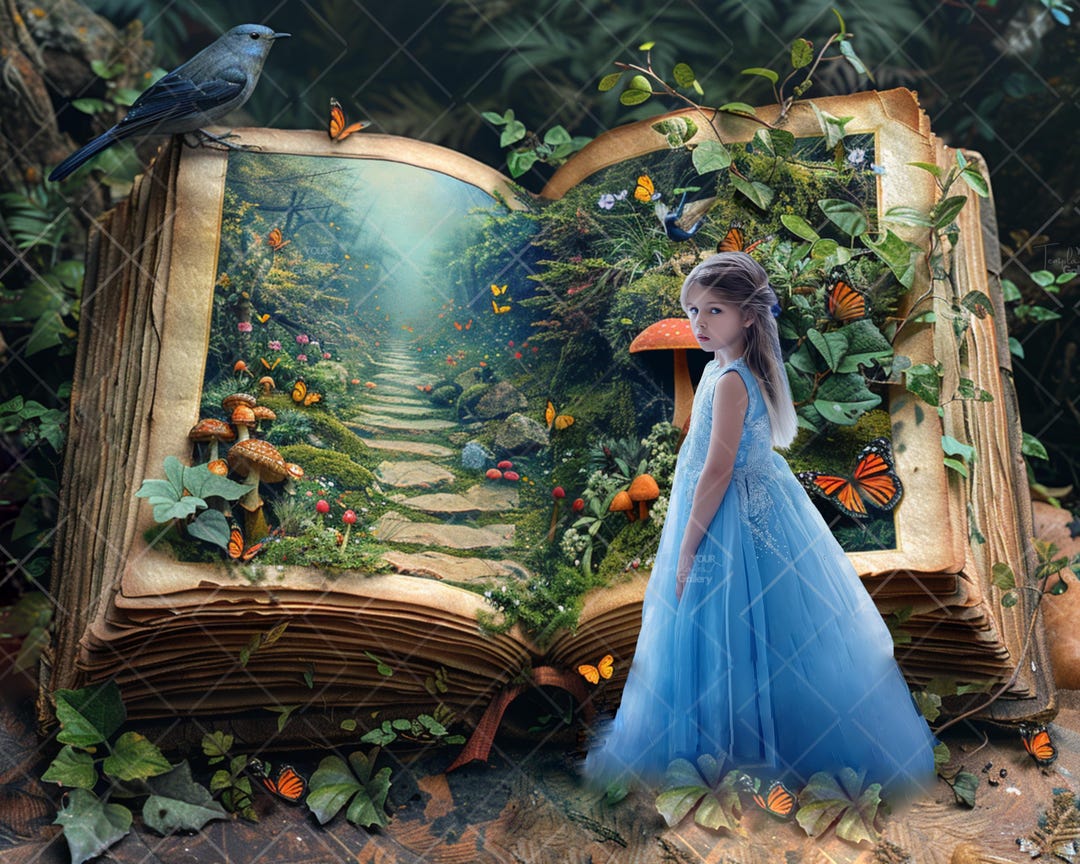 Fairytale Digital Backdrop for Kids, Princess Photography Composite ...
