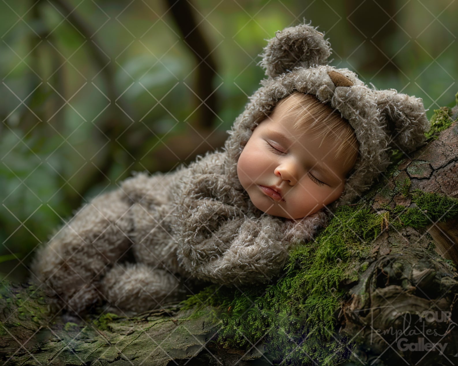 Newborn Digital Backdrop Woodland, Forest Digital Backdrop, Face Insert ...