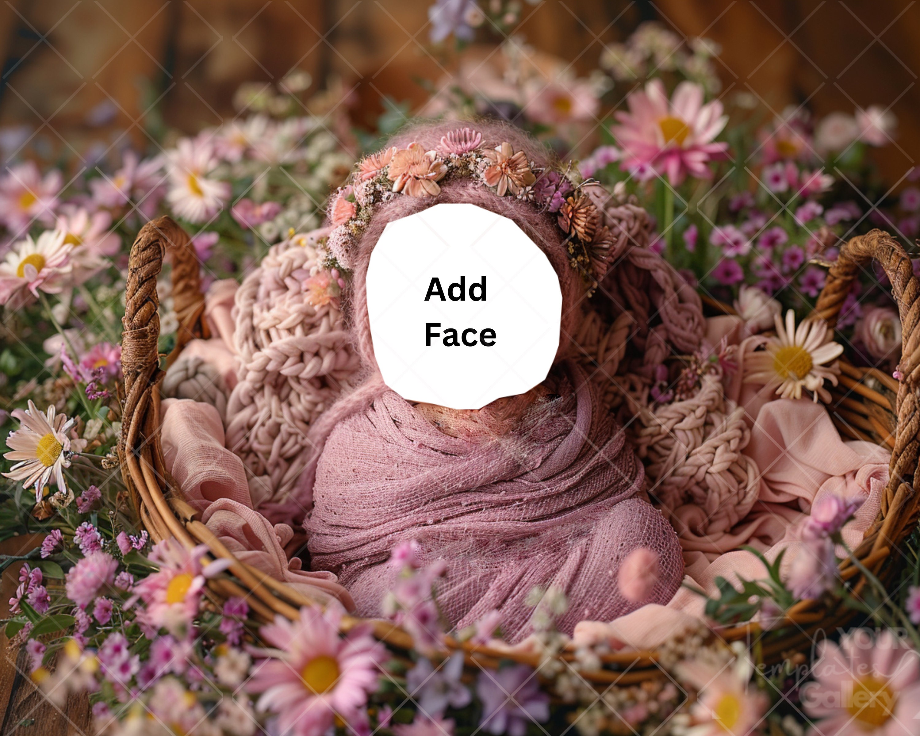 Face Insert Newborn Digital Backdrop, Newborn Photography Add Face ...