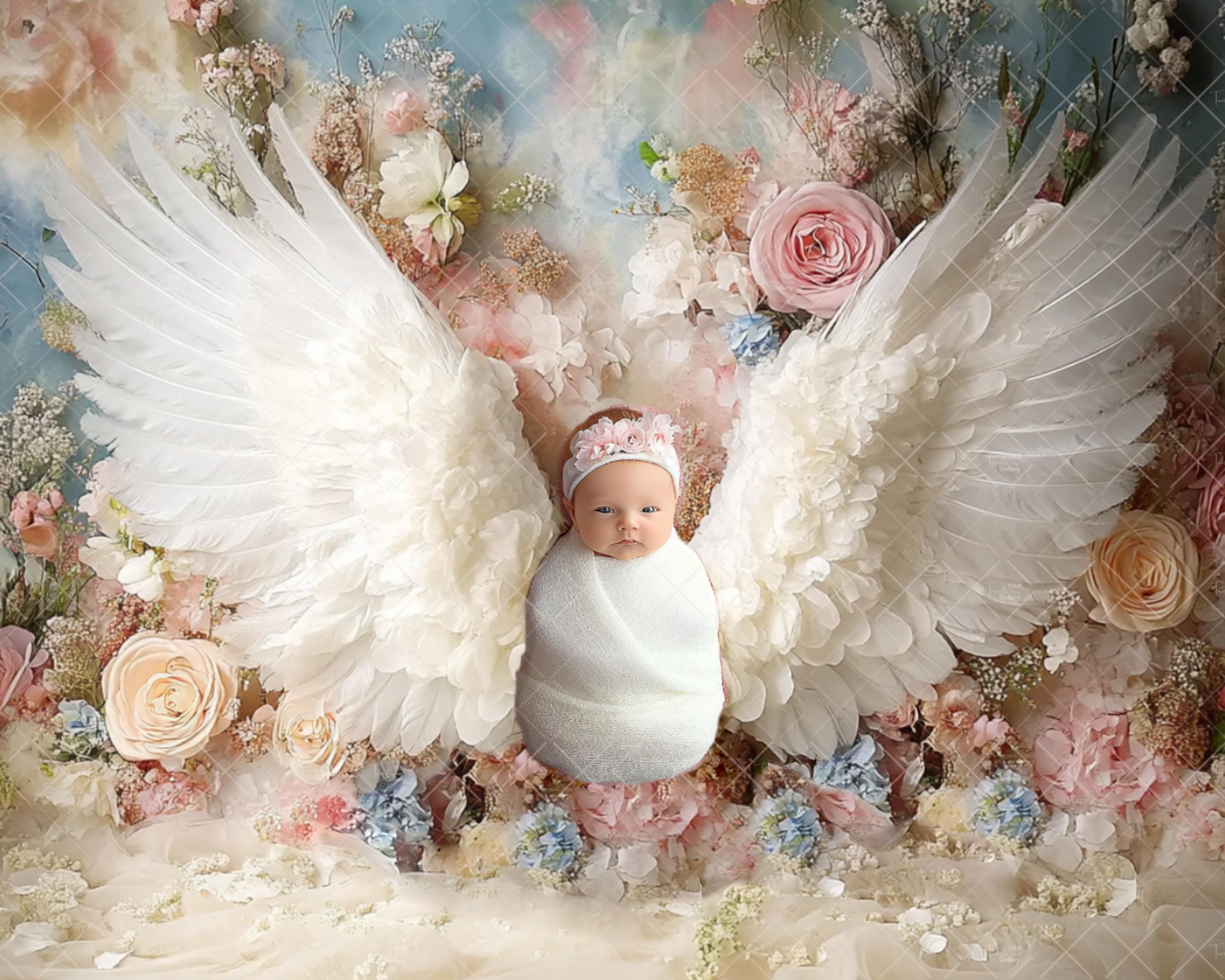 Angel Wings Background, Girl Prints Instant Photography, Newborn ...